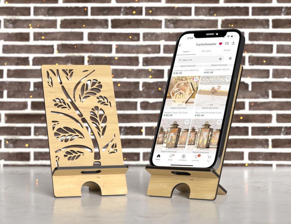 Bundle of 20 Wooden Phone Stand - Laser Cut Mobile Holder With ...