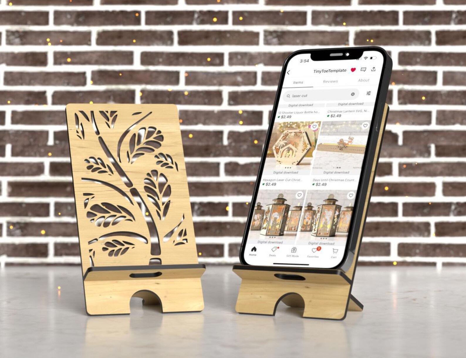 Bundle of 20 Wooden Phone Stand - Laser Cut Mobile Holder With ...