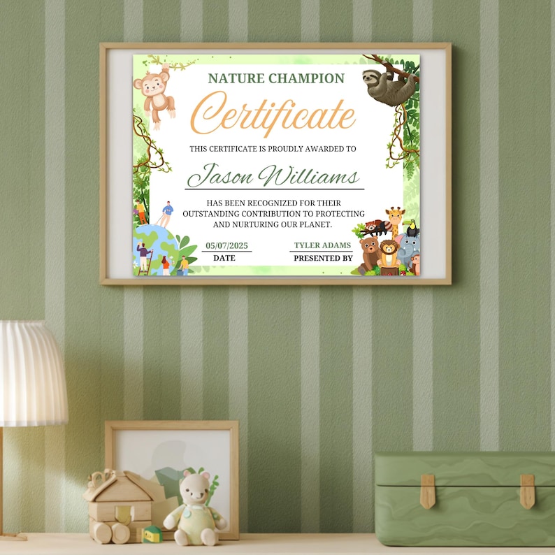 Nature Champion Certificate – Printable Award Template – Fun ...