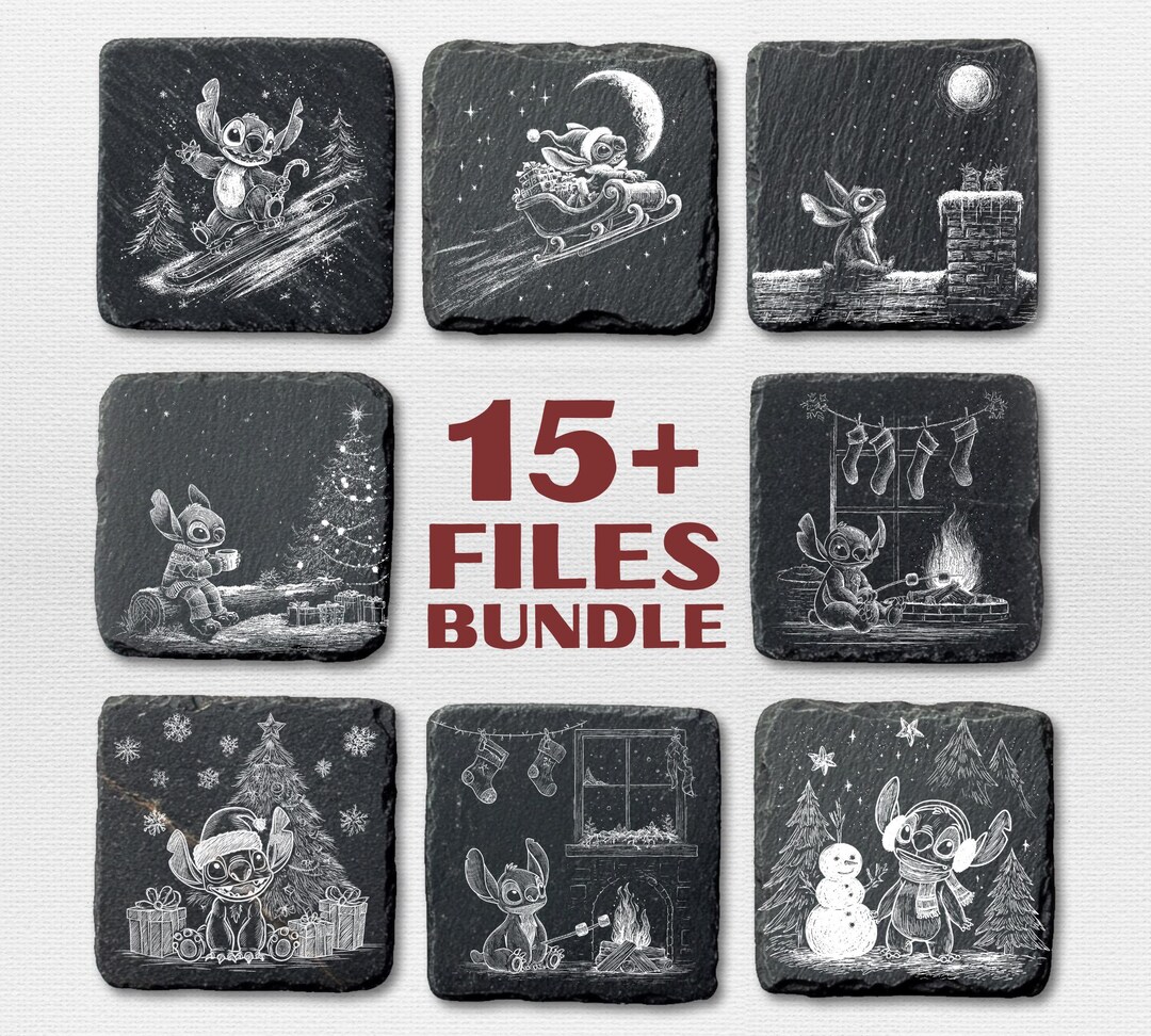 Stich Alien Christmas Slate Engraving Files, Laser Engrave, Slate ...