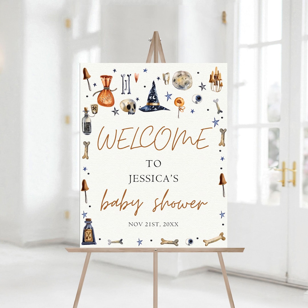 Editable Wizard Baby Shower Welcome Sign, Magic School Wizard Baby ...