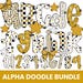 Preppy Alpha Set, School Spirit Alpha Set Png, Doodle Letters, Hand ...