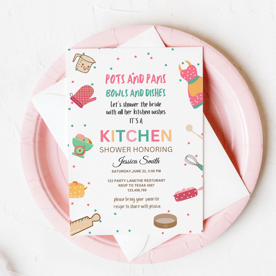 Editable Stock the Kitchen Bridal Shower Invitation Cooking Kitchen ...
