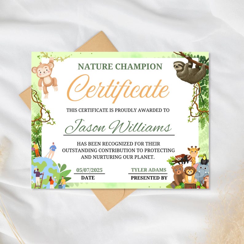 Nature Champion Certificate – Printable Award Template – Fun ...