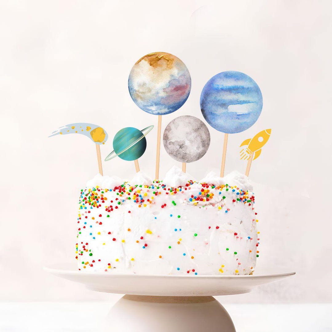 Printable Space Cake Topper Space Centerpieces Space Birthday Party ...