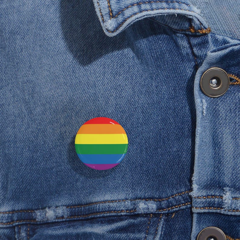 Rainbow Round Pins, LGBTQ Pride Button Badges, Colorful Lapel Pins ...