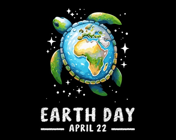 Earth Day Digital Art | Sea Turtle Planet Illustration | April 22 PNG ...