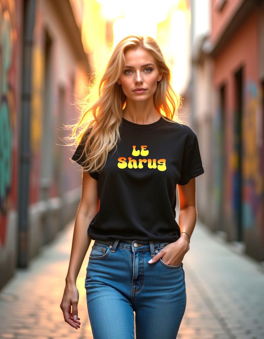 Le Shrug Funny T-shirt, Minimalist Humor Tee, Effortlessly Cool Tee ...