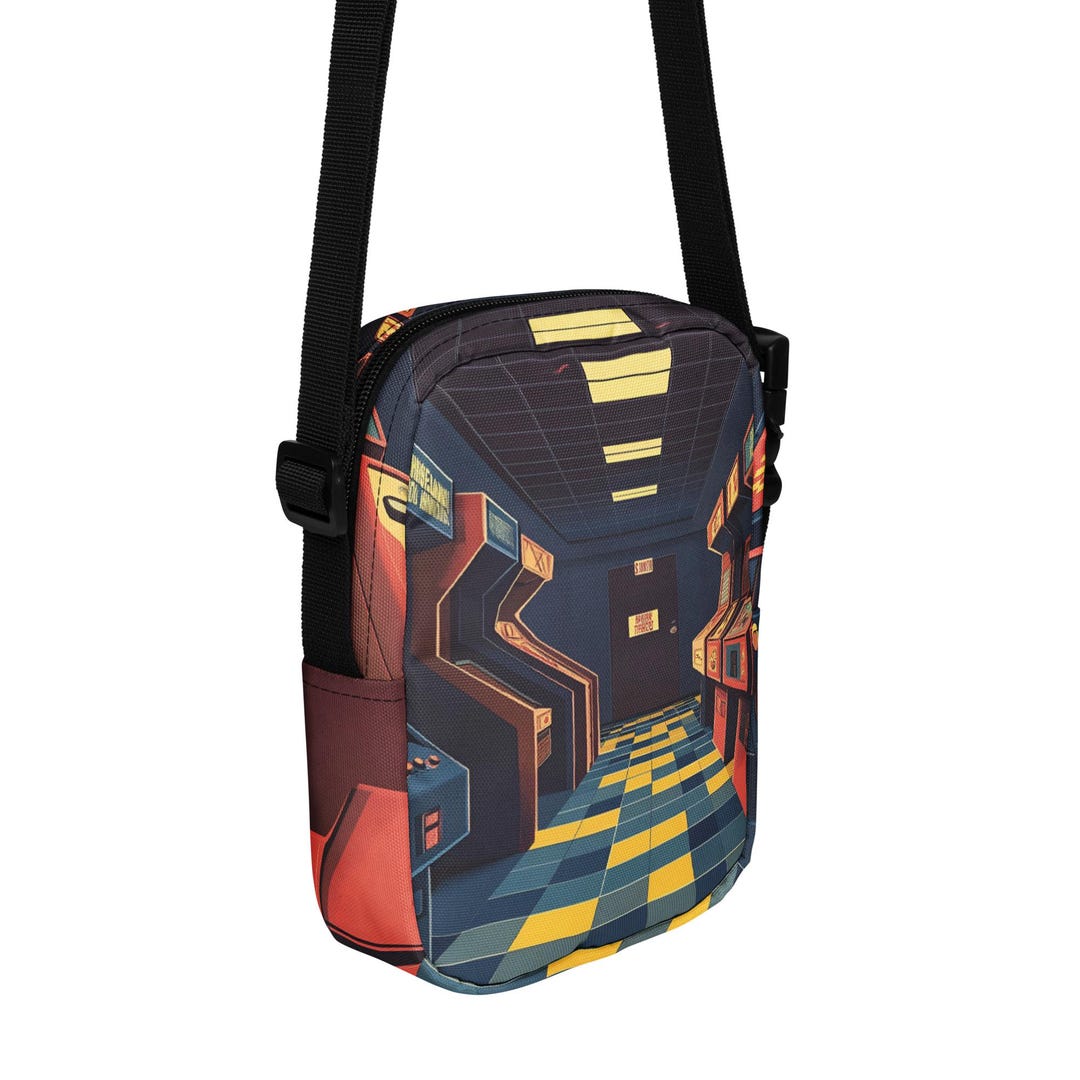 Retro Arcade Utility Crossbody Bag – 80s Gamer Sling Bag – Vaporwave ...