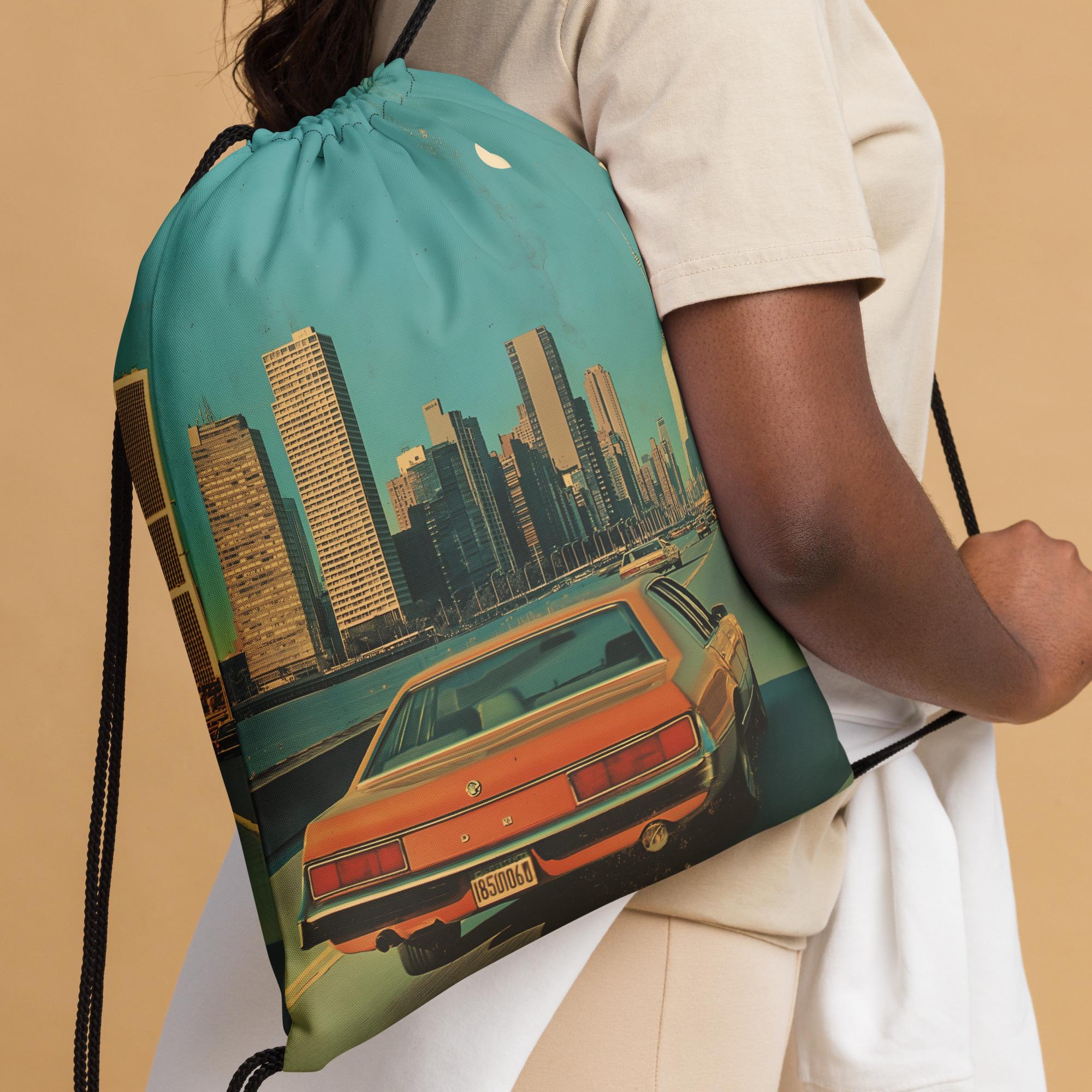 Retro 80s Aesthetic Drawstring Bag – Vaporwave Gym Sack – Trendy ...