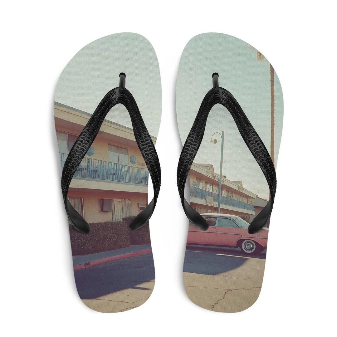 Retro Motel & Classic Car Flip-flops – 60s Vintage Palm Springs ...