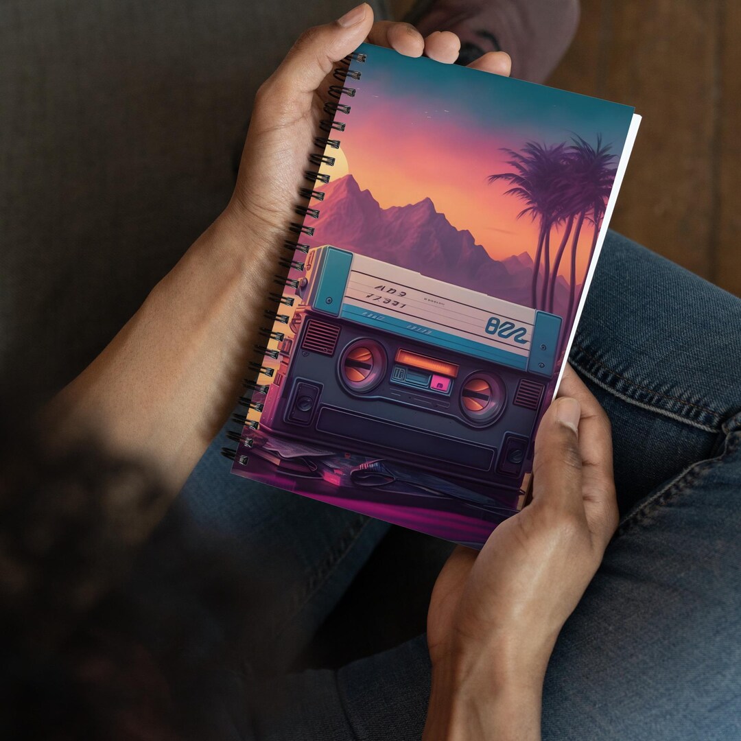 Retro Cassette Spiral Notebook – 80s Vaporwave Aesthetic Journal ...
