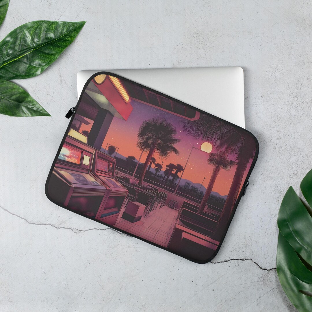 Retro 80s Aesthetic Laptop Sleeve – Stylish Protective Case – Vaporwave ...