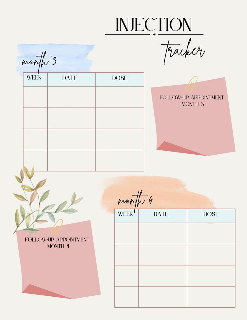 Semaglutide Weight Loss Tracker Printable | GLP-1 Progress Journal ...