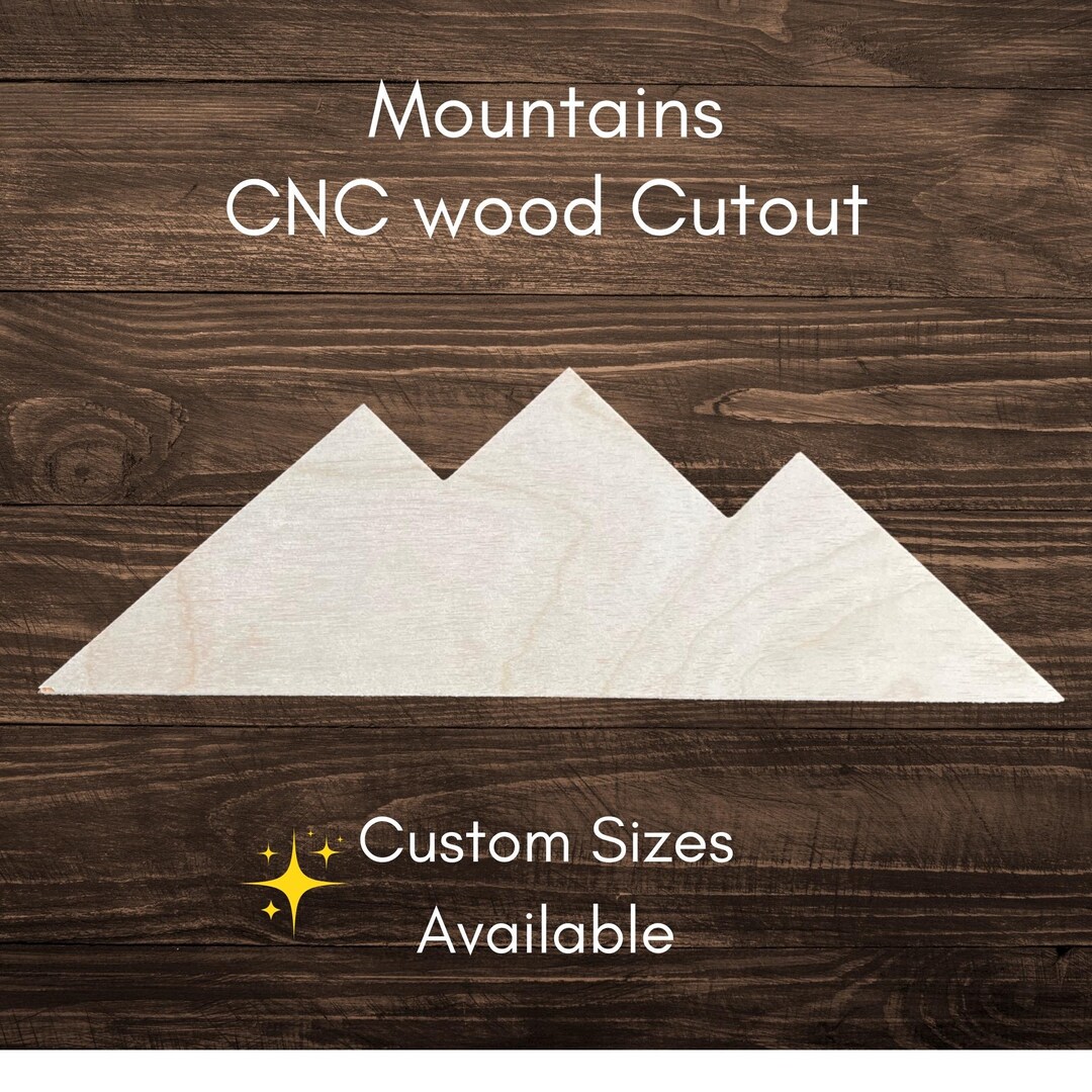 Wood Mountain Cutout Shape - CNC Cut Unfinished Wood - Mountain Wall ...