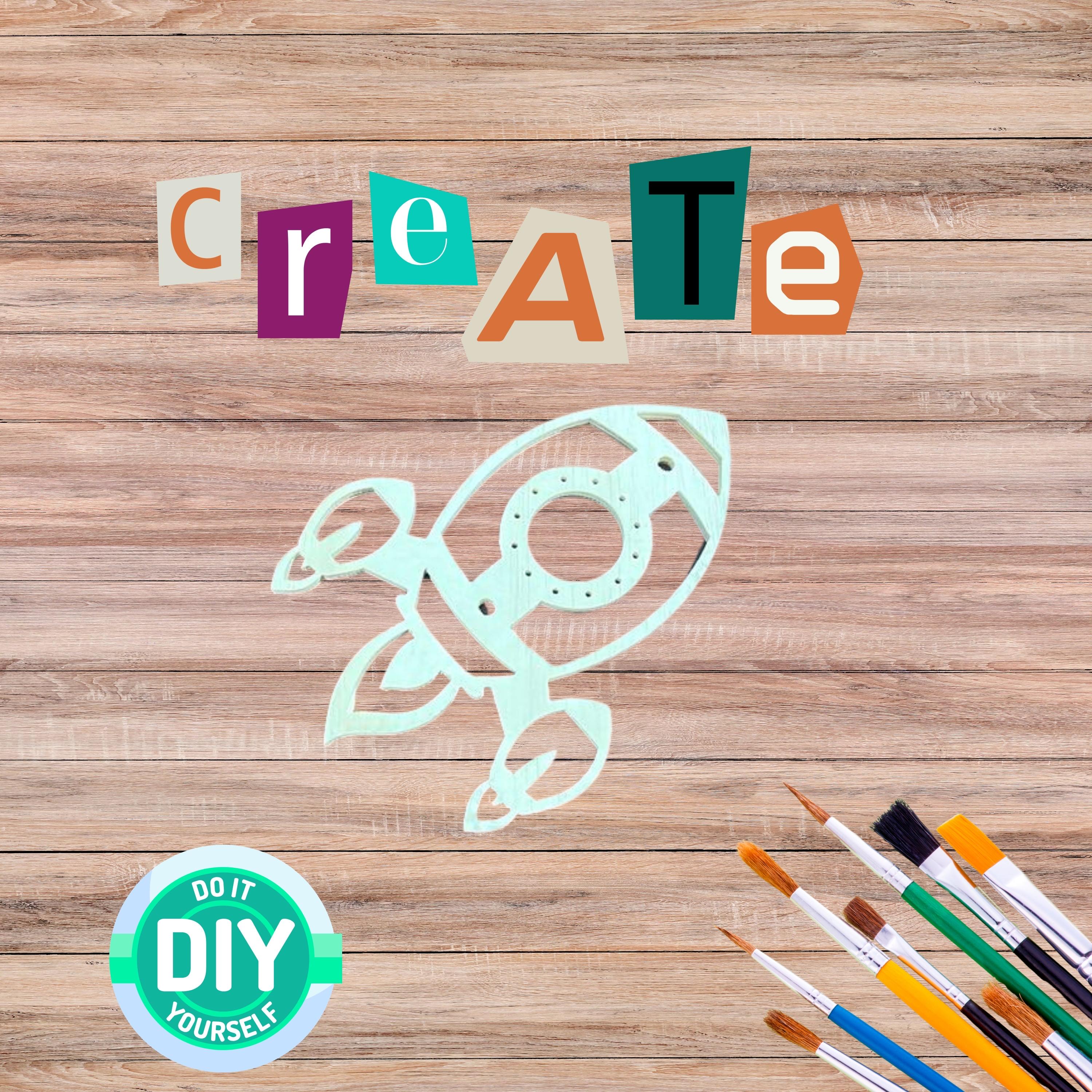 Custom Wooden Rocketship Cutout – Ideal for Nursery or Playroom Décor ...