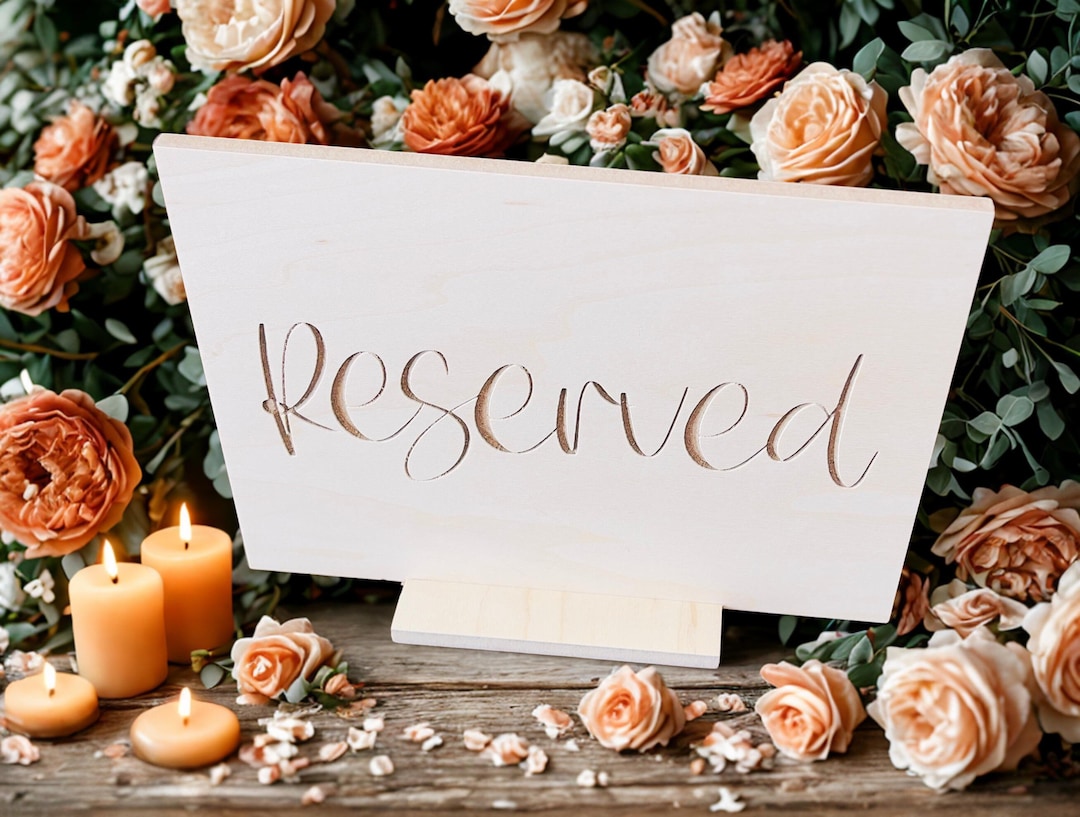 Unfinished Reserved Table Sign | DIY Wedding Table Decor | Paint or ...
