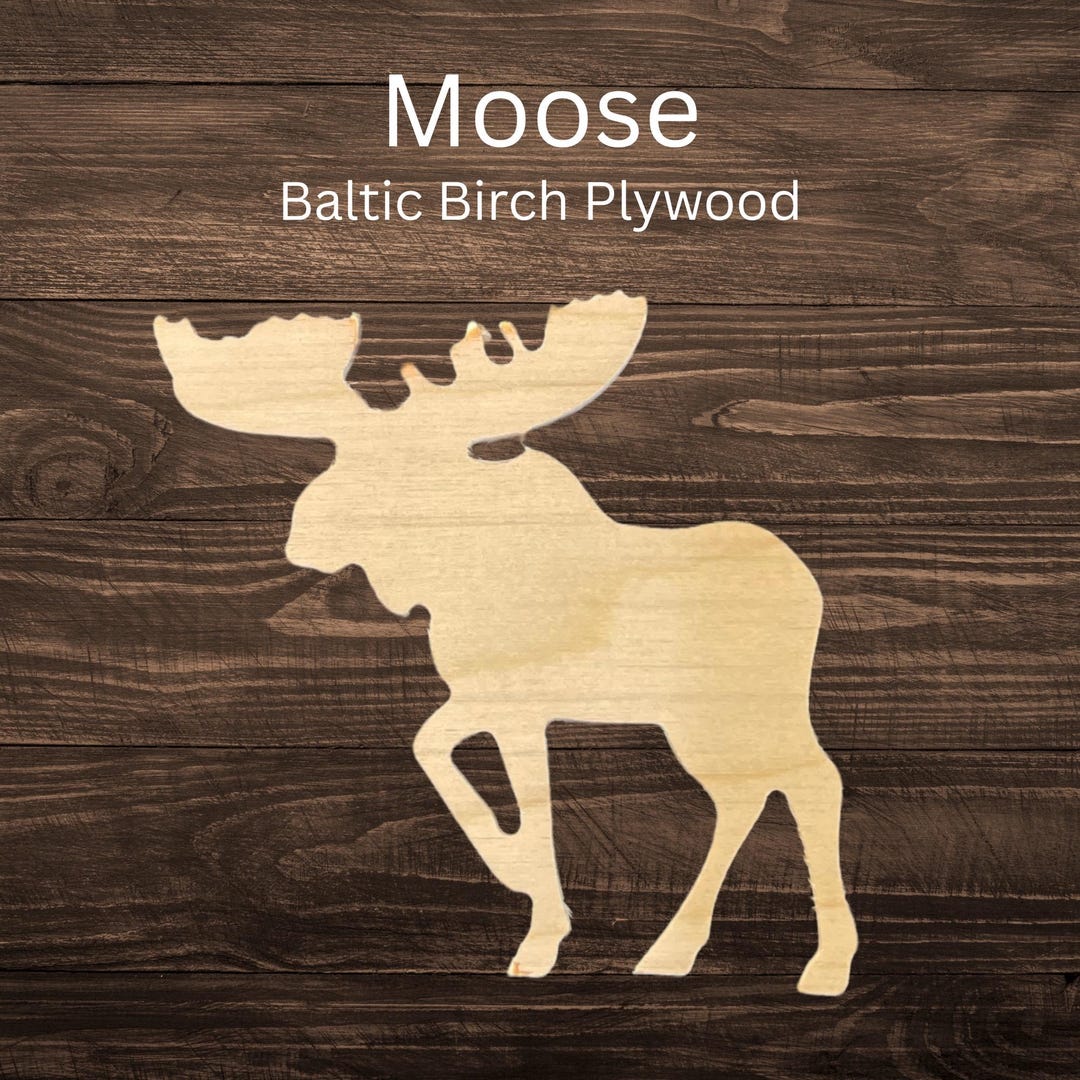 Unfinished Moose Wood Cutout - DIY Wood Shape - Wooden Shape for Crafts ...