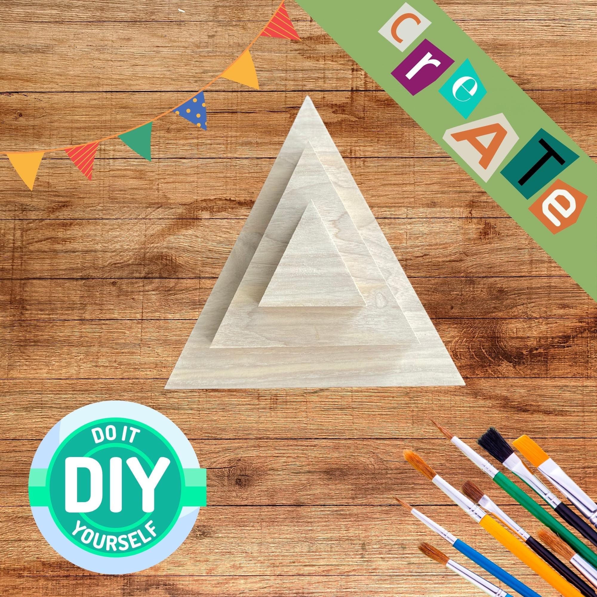 Unfinished Triangle Wood Cutout - Craft Shape for DIY Projects ...