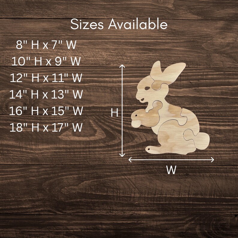 6 Piece Wooden Bunny Rabbit Puzzle for Toddlers - Toddler Learning Toy ...