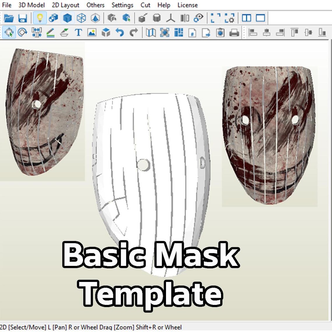 Basic Mask Template[fixsize] Pepakura File/eva Foam - Etsy