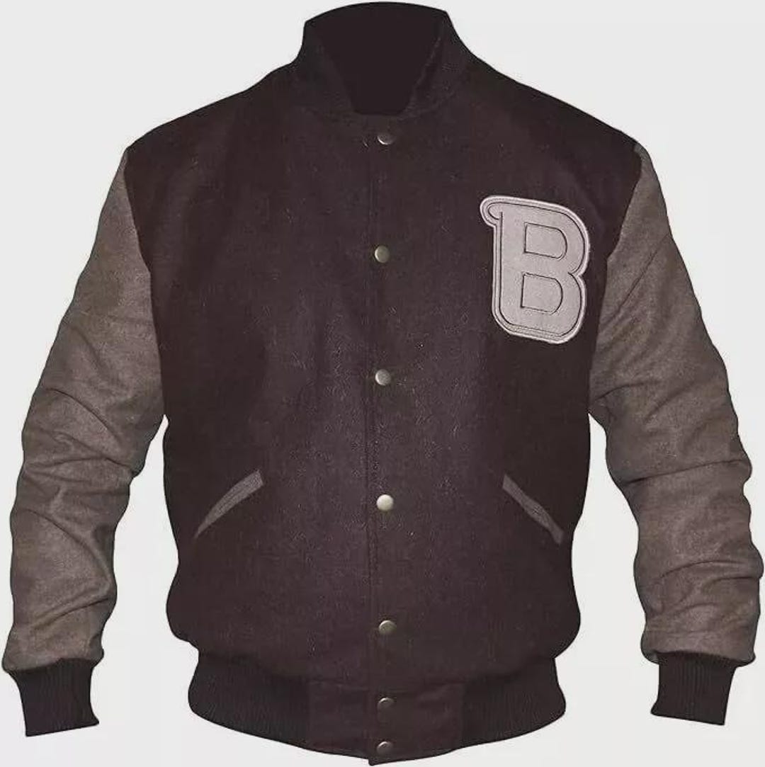 Men's Brown Wool Varsity Jacket | B Logo Bomber - Etsy