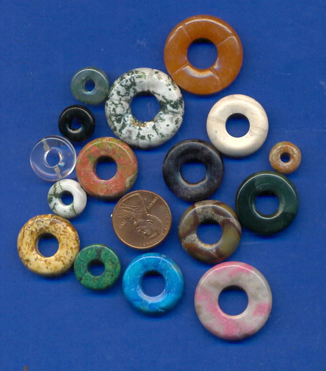 16 Assorted 10mm-25mm Gemstone Donut Beads, Pack 788 - Etsy