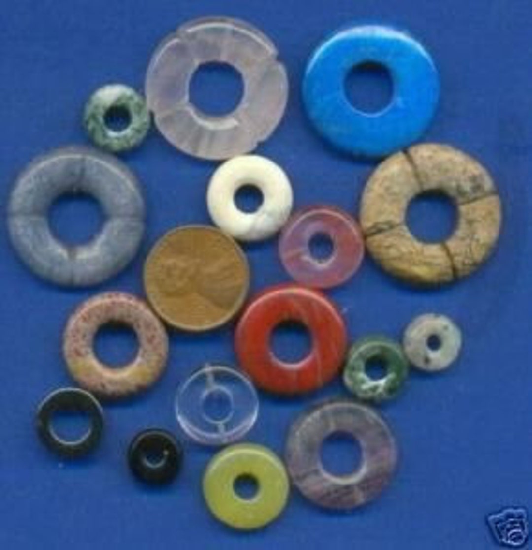 16 Assorted 10-25mm Gemstone Donut Beads Pack 88 - Etsy