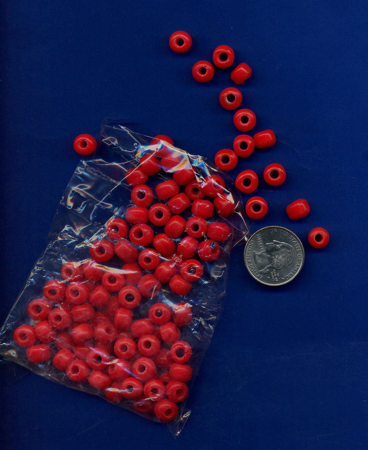 100 Glass 9x7mm Crow Beads Medium Red Opaque Large Hole | Etsy