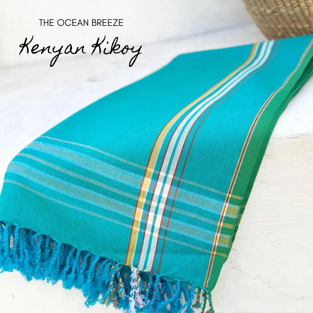 Ocean Breeze African Kikoy- Kenyan Kikoy - Beach Towel - Cotton - Beach ...