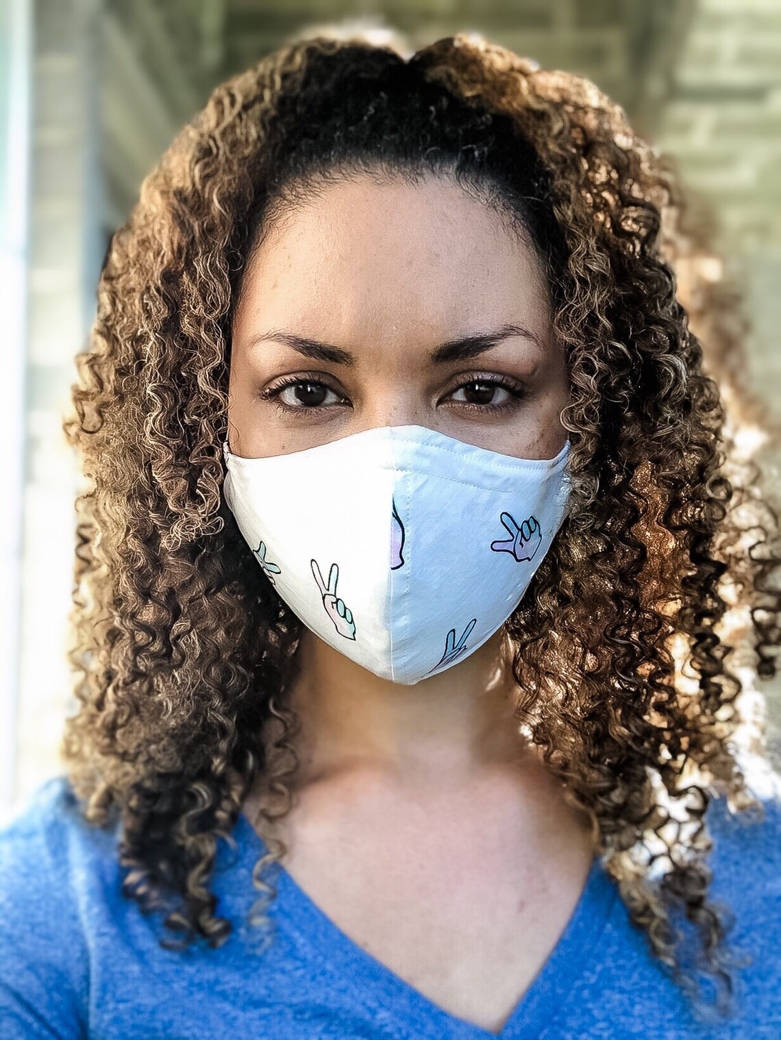 100% Cotton 3 Layer Deuces Peace Sign Face Masks With - Etsy