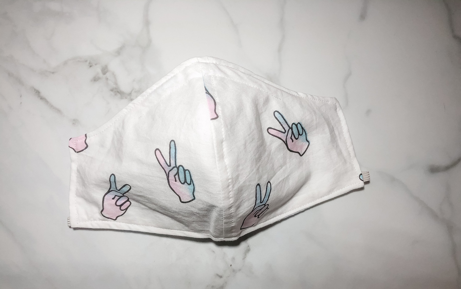 100% Cotton 3 Layer Deuces Peace Sign Face Masks With - Etsy