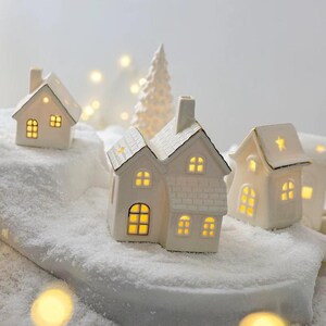 Pottery Snow Light House - Etsy