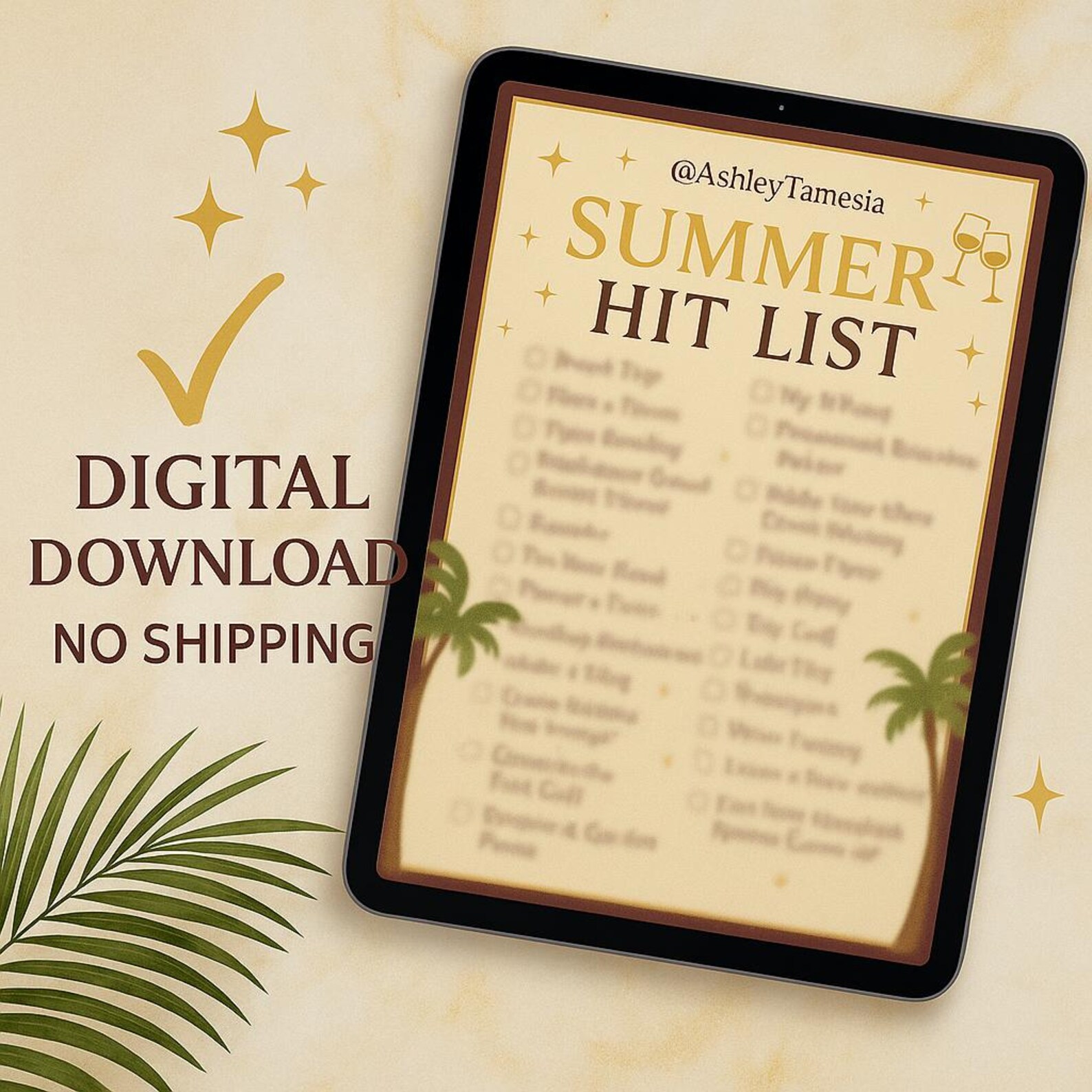 Summer Hit List: Printable Checklist for Women's Travel Goals (digital ...