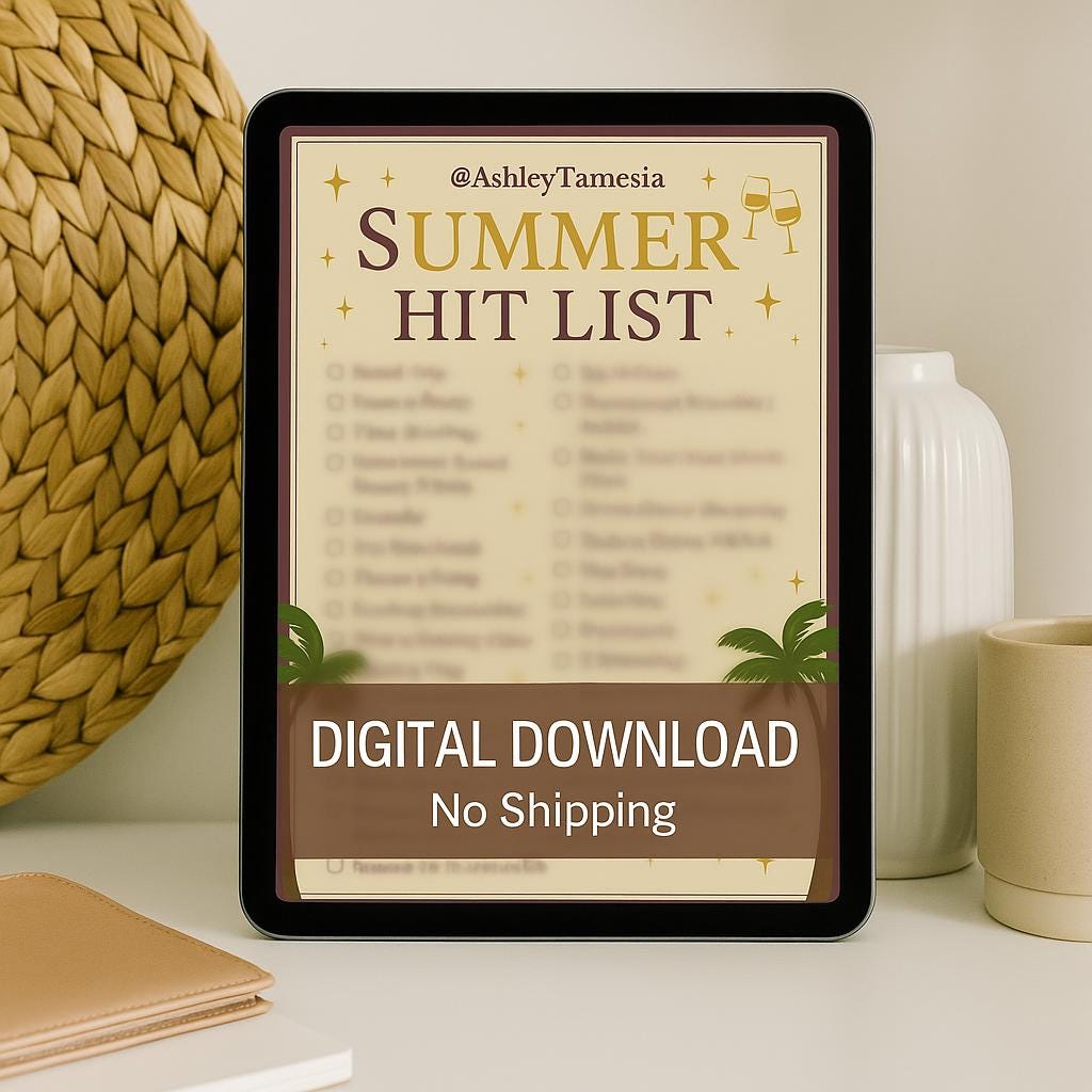 Summer Hit List: Printable Checklist for Women's Travel Goals (digital ...