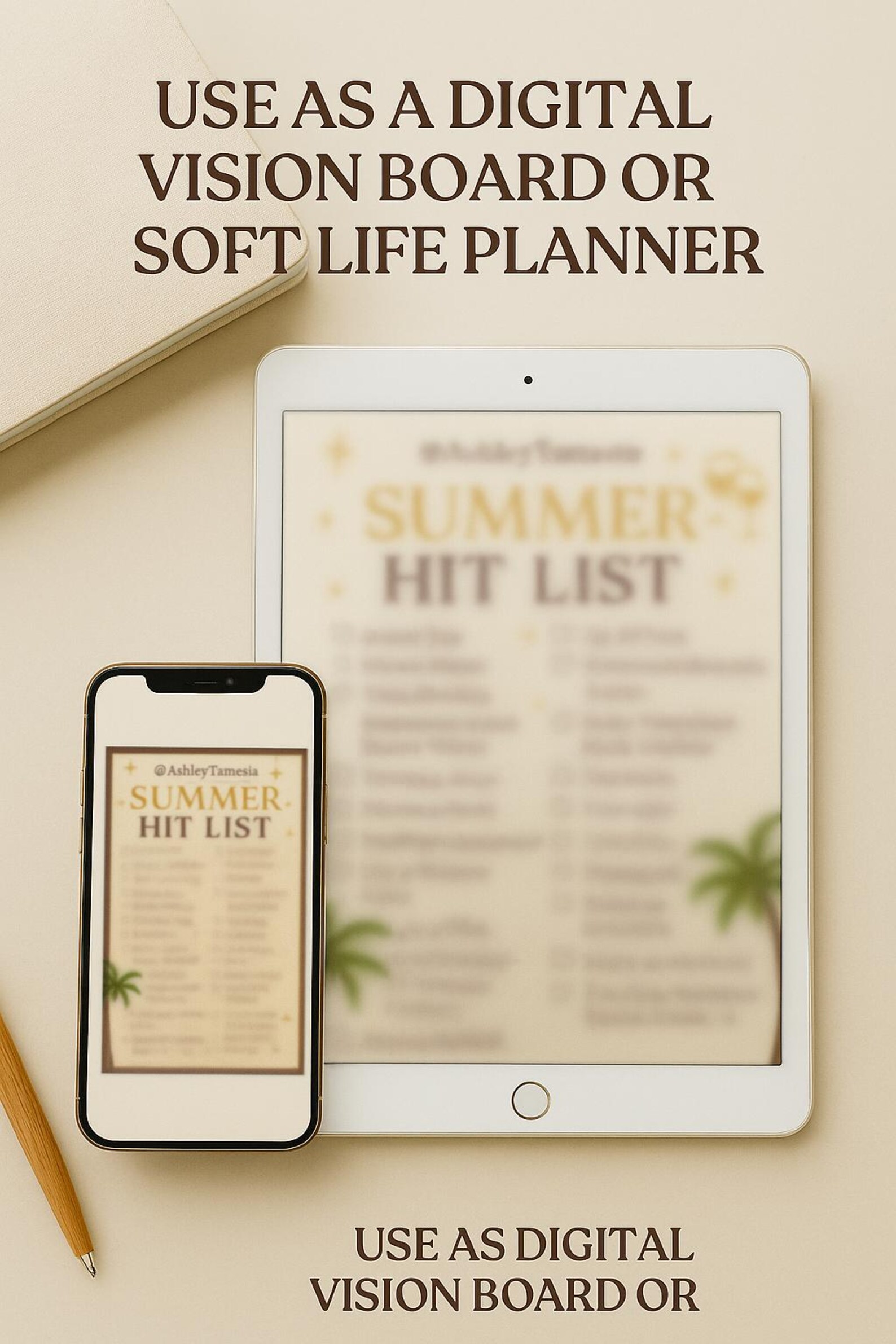 Summer Hit List: Printable Checklist for Women's Travel Goals (digital ...