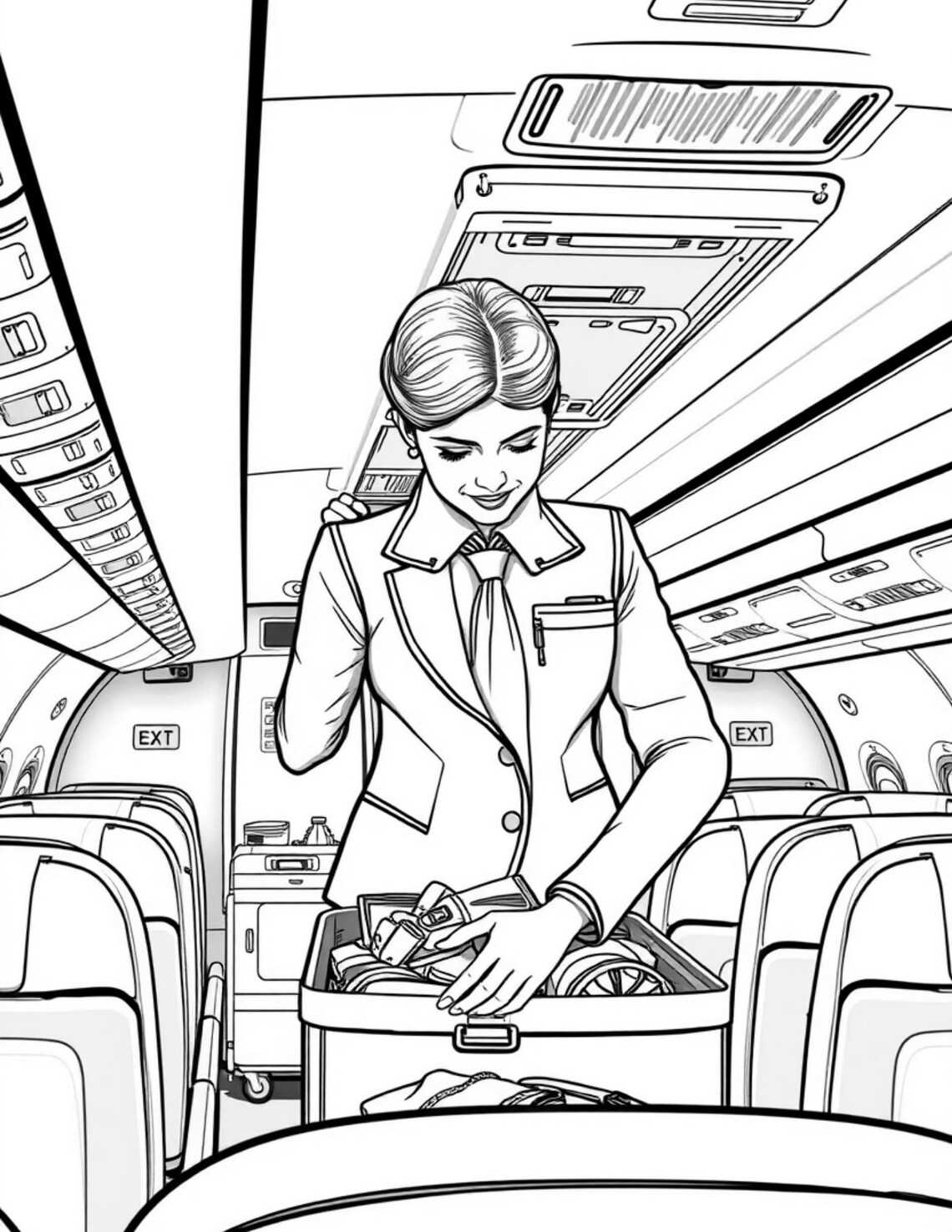 Flight Attendant Coloring Book | Aviation Gift for Cabin Crew & Pilots ...