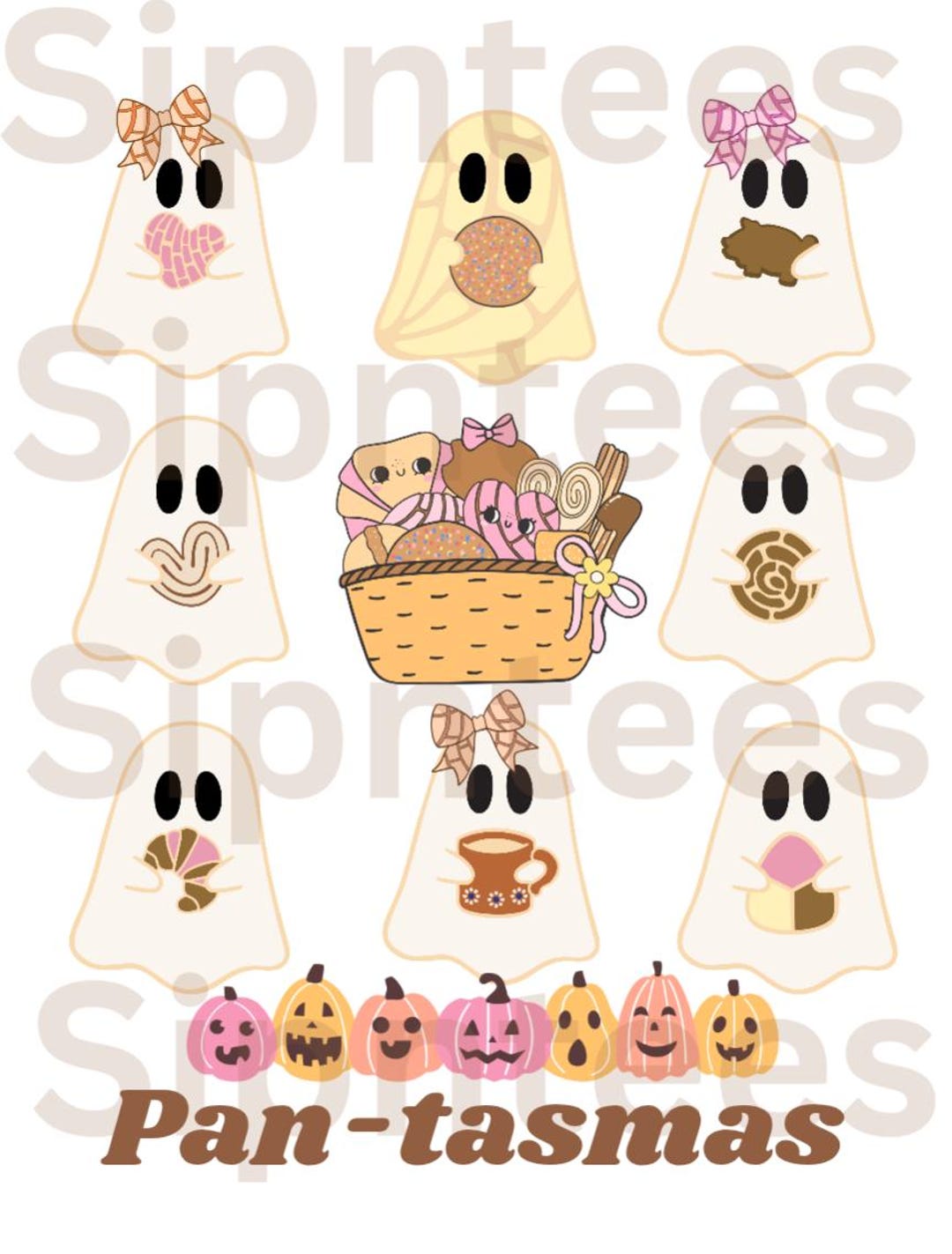 Pan-tasmas Ghost, Mexican Pan Dulce, Sublimation Design (digital ...