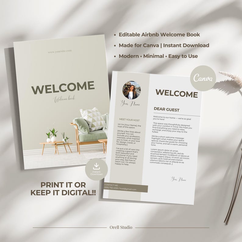 Airbnb Welcome Book Template | Editable Canva Guest Guide | Vacation ...