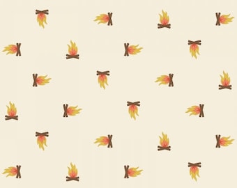 Campfire Fabric Camping Crew Pebble Fire Cotton and Steel RJR Fabrics ...