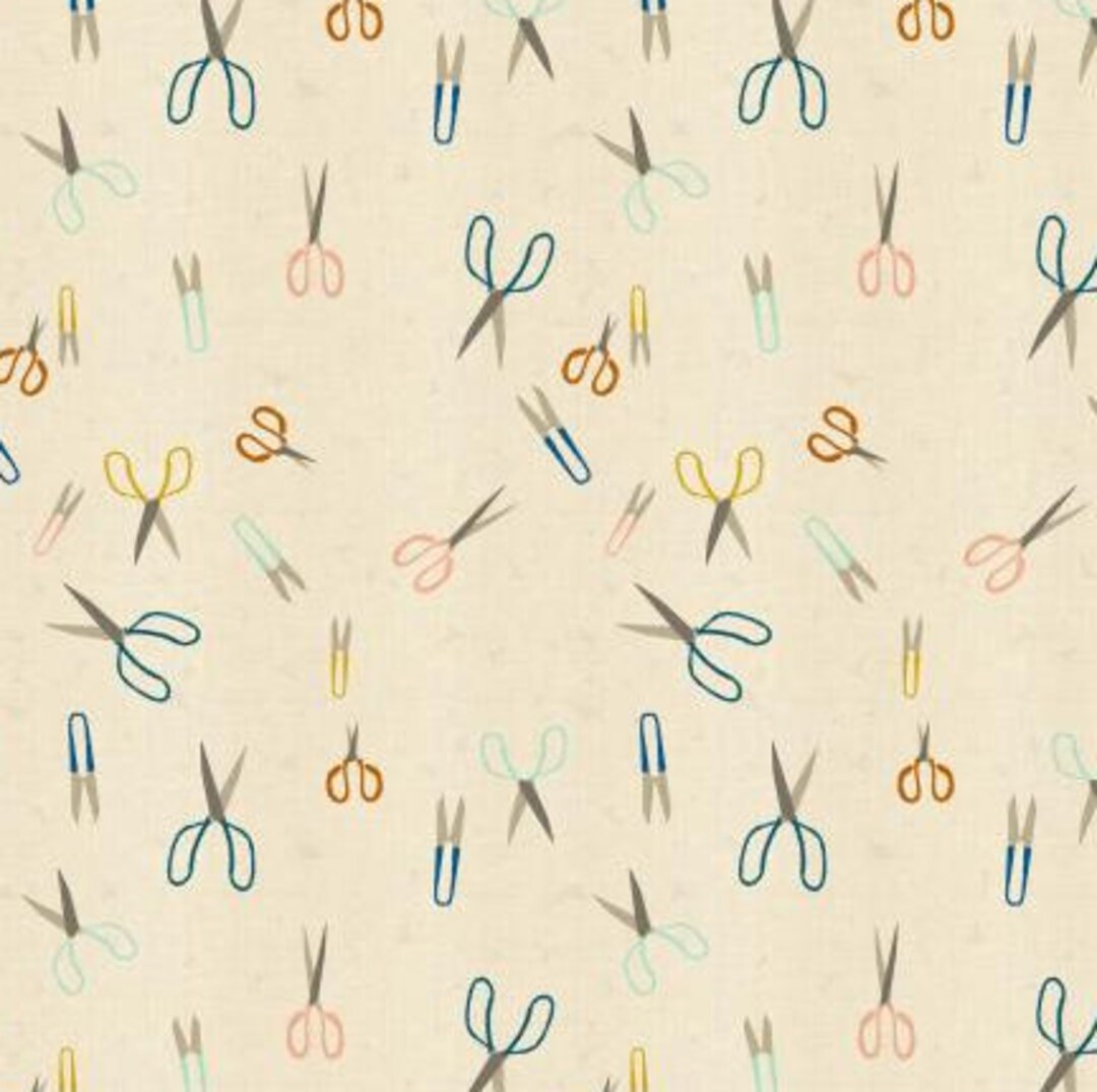 Paper Cuts - Snip Snip - Natural Unbleached Cotton Fabric / Cotton and ...