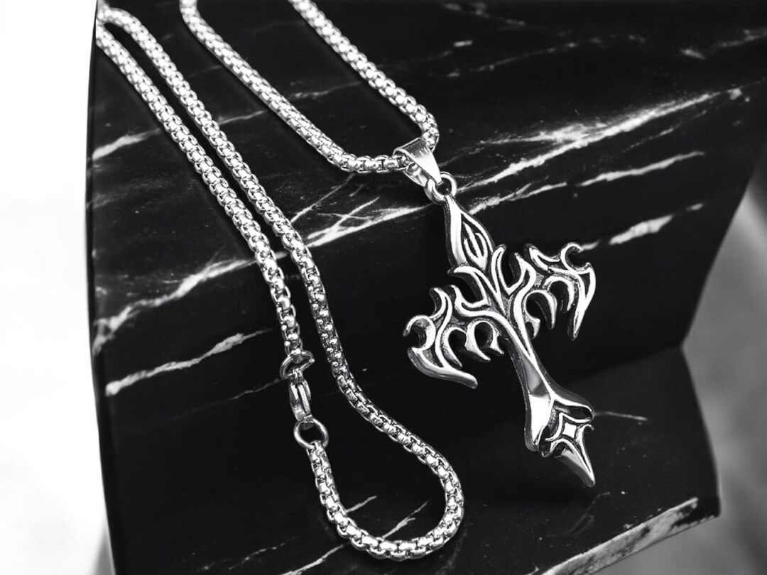 Classic Steel Warrior Cross Pendant Necklace – Trendy Christian Jewelry ...