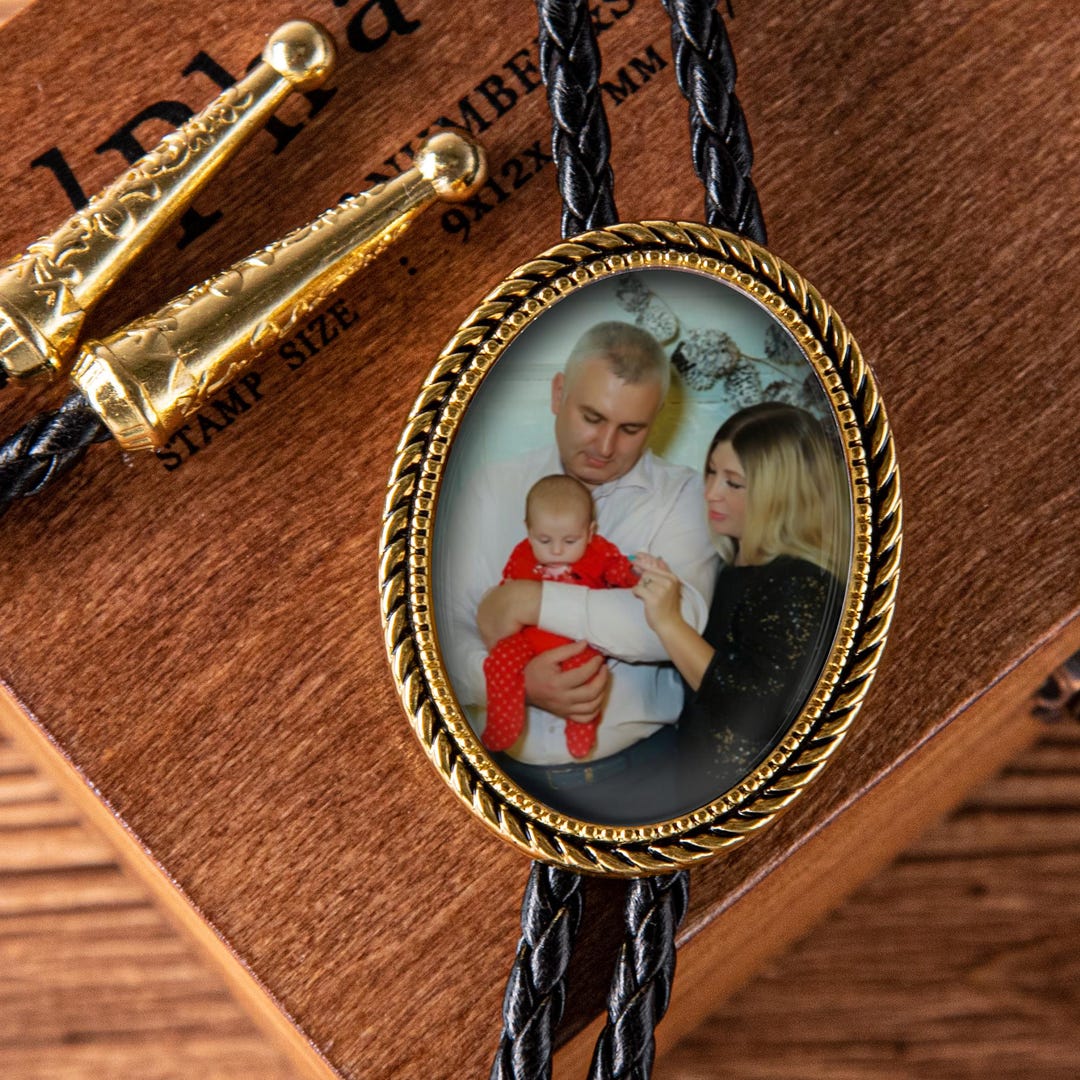 Custom Photo Bolo Tie, Nostalgic Gift for Husband, Custom Bolo Tie ...