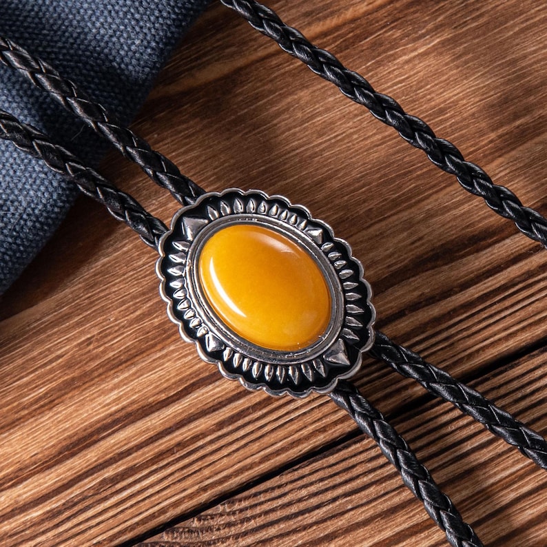 Handmade Green Stone Bolo Tie, Retro Western Cowboy Necktie - Etsy