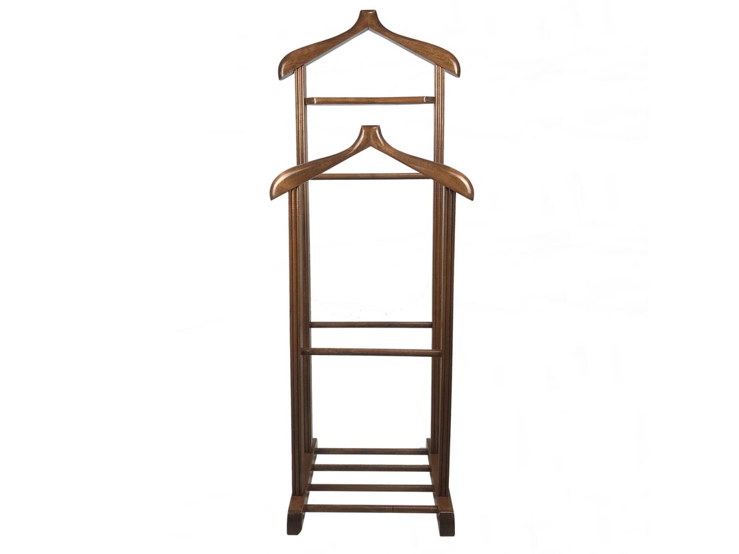 Vintage Wooden Valet Stand | Mute Butler Suit Hanger | Silent Dumb ...