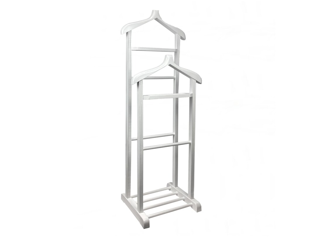 Rustic Wooden Valet Stand | Mute Butler Hanger | Vintage Coat Rack ...