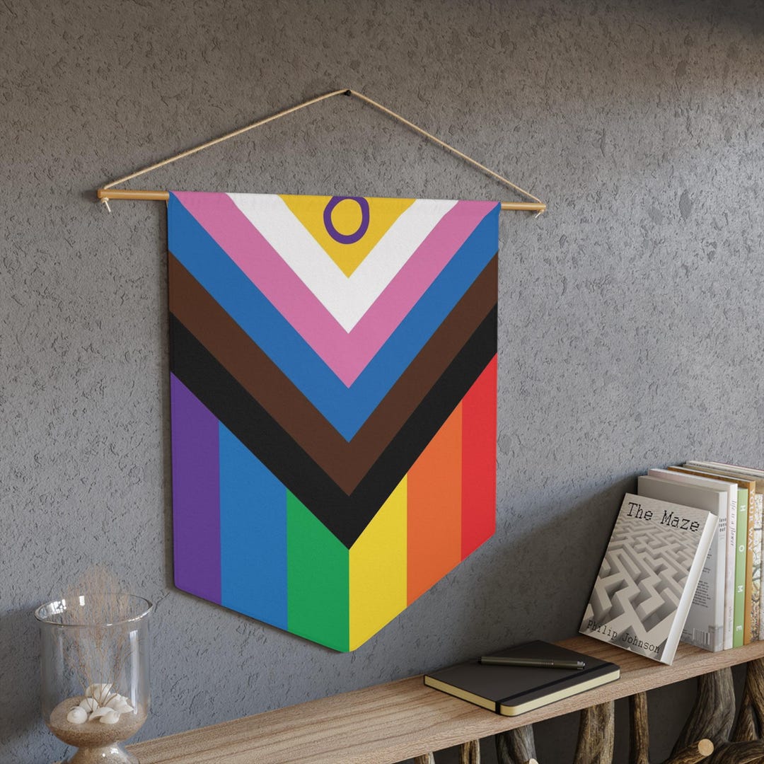 Pride Pennant Banner, Colorful LGBTQ+ Home Decor, Rainbow Flag Wall Art ...