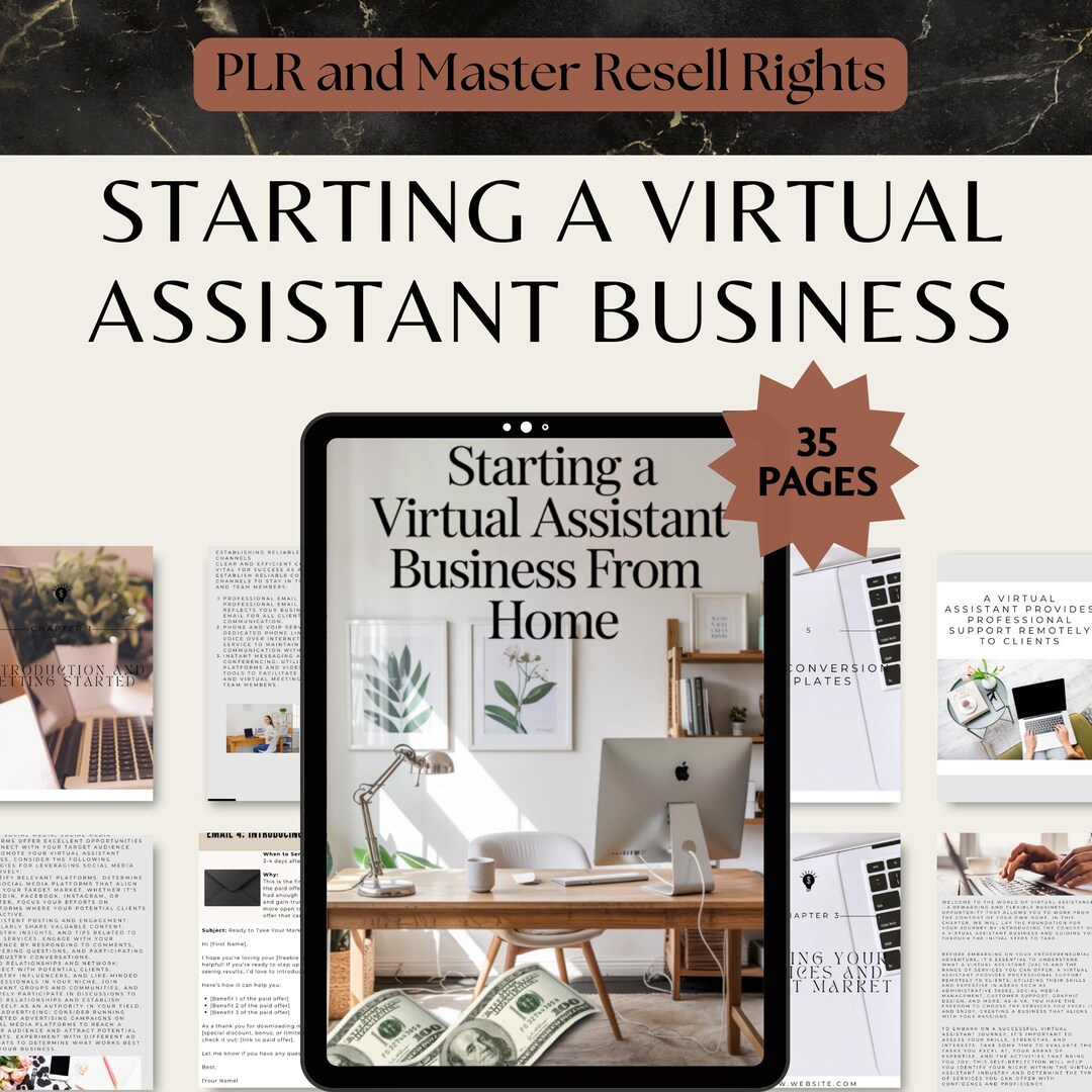 Virtual Assistant Business Ebook: MRR/PLR, Editable Canva/pdf (digital ...