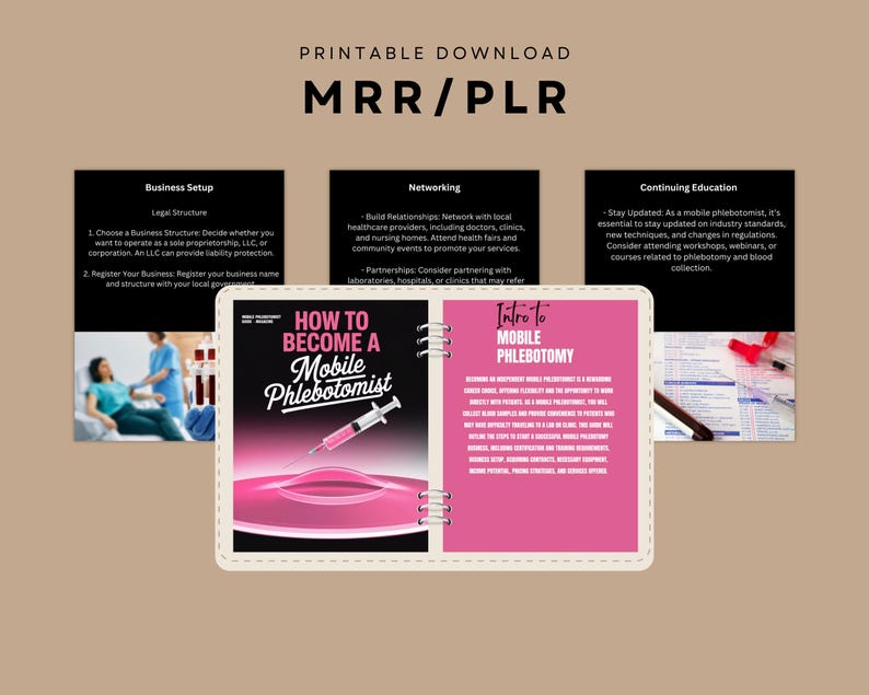 Mobile Phlebotomy Guide: Start Your Biz, MRR/PLR (digital Download) - Etsy