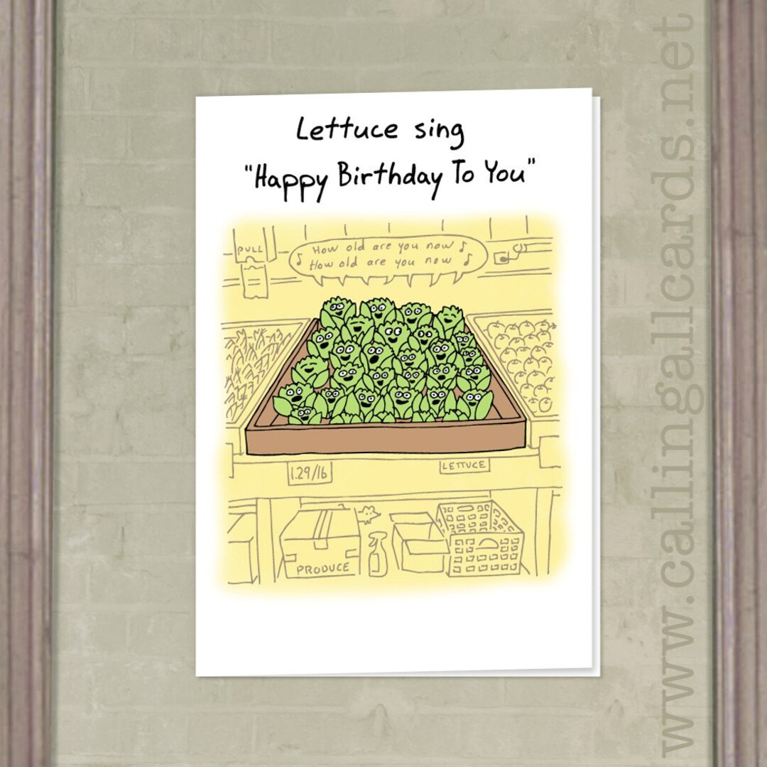 Lettuce Birthday Card - Etsy